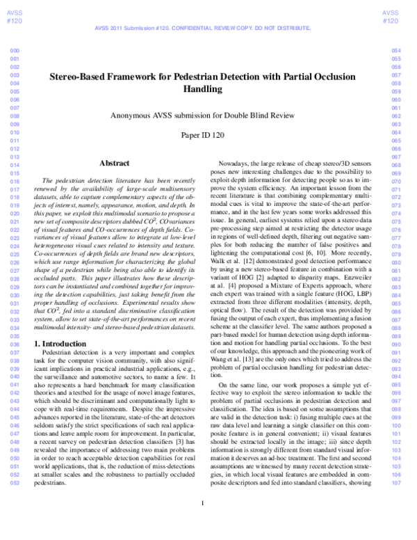 (PDF) Stereo-Based Framework for Pedestrian Detection with Partial Occlusion Handling