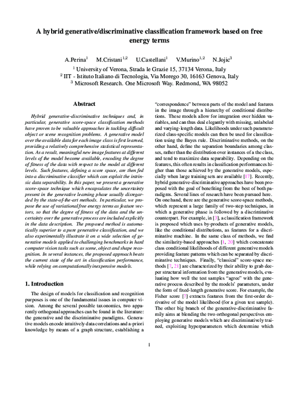 (PDF) A hybrid generative/discriminative classification framework based on free-energy terms
