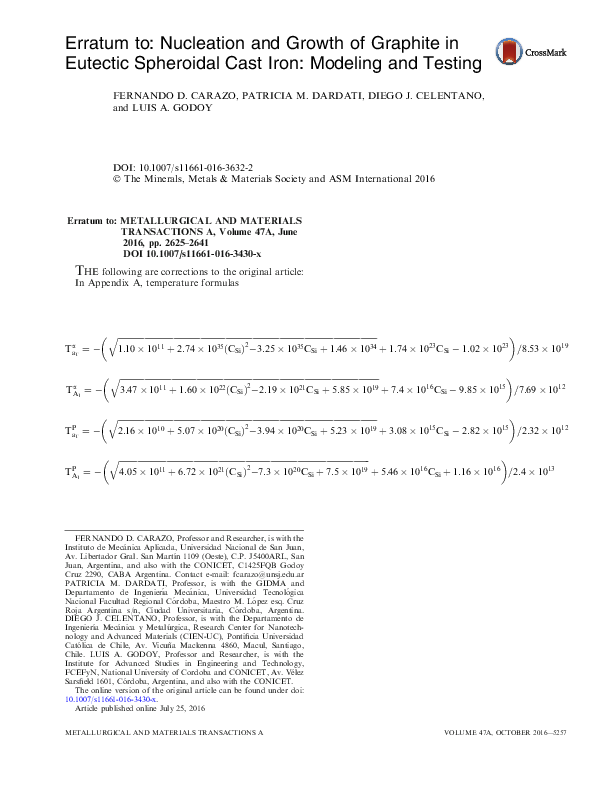 (PDF) Erratum to: Nucleation and Growth of Graphite in Eutectic ...