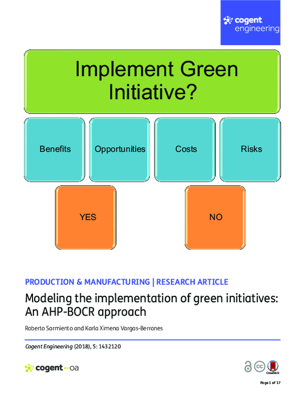 (PDF) Modeling the implementation of green initiatives: An AHP-BOCR ...