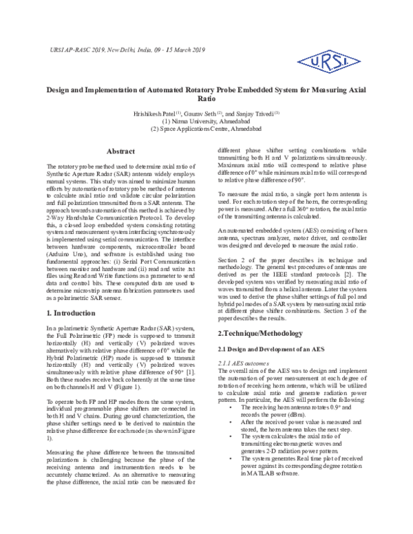 (PDF) Design and Implementation of Automated Rotatory Probe Embedded System for Measuring Axial ...