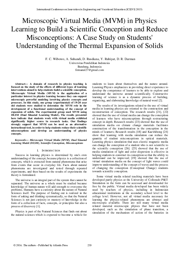 (PDF) Microscopic Virtual Media (MVM) in Physics Learning to Build a Scientific Conception and ...