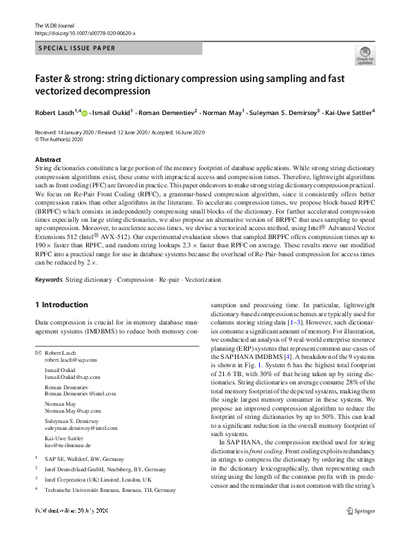 (PDF) Faster strong: string dictionary compression using sampling and ...