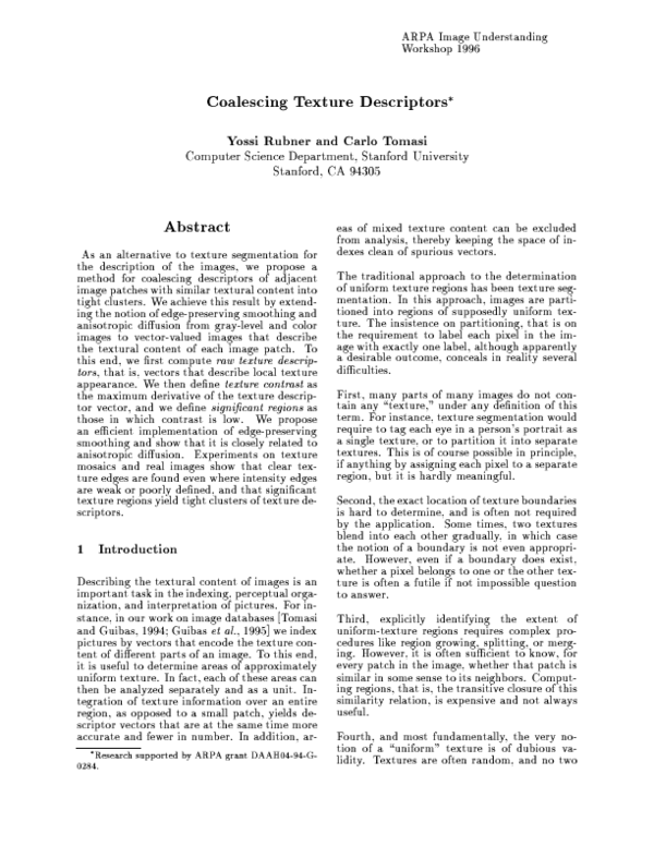 (PDF) Coalescing texture descriptors