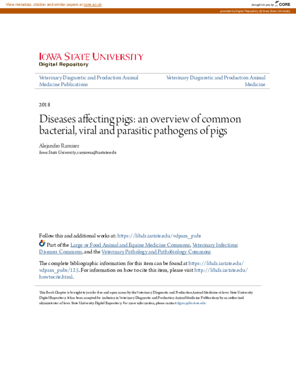 (PDF) Diseases affecting pigs: an overview of common bacterial, viral ...