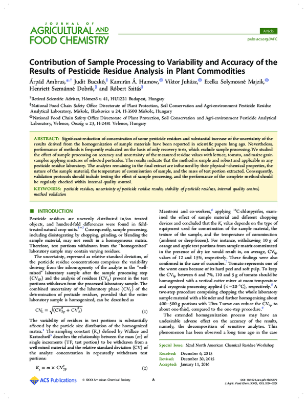 (PDF) Contribution of Sample Processing to Variability and Accuracy of ...