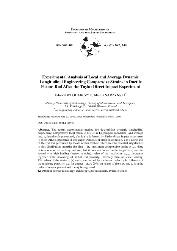 (PDF) Experimental Analysis of Local and Average Dynamic Longitudinal ...