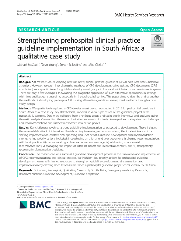 (PDF) Strengthening prehospital clinical practice guideline ...