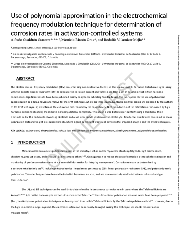(PDF) Use of polynomial approximation in the electrochemical frequency modulation technique for ...