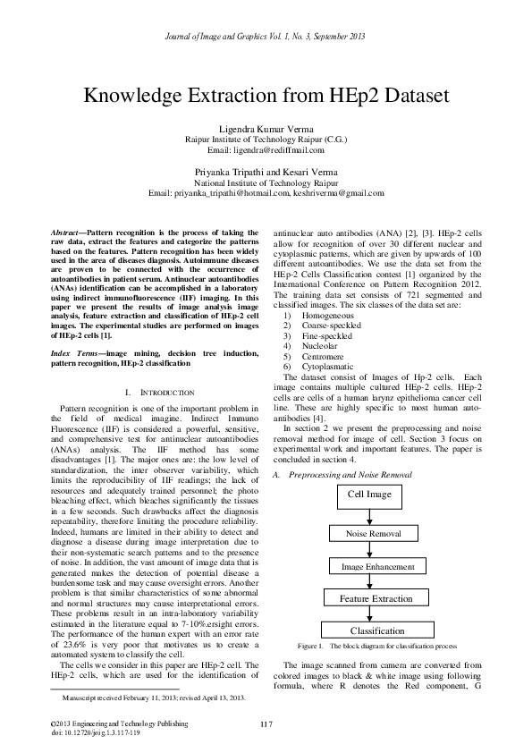 (PDF) Knowledge Extraction from HEp2 Dataset