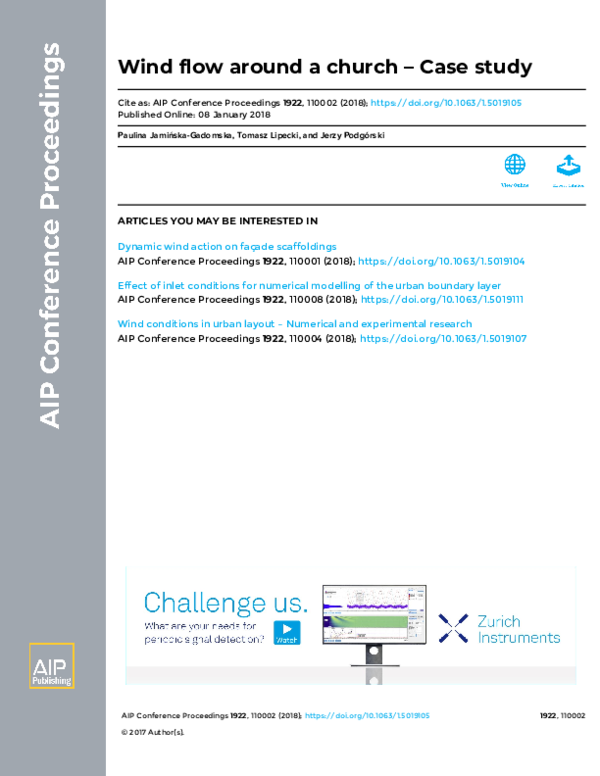 (PDF) Wind flow around a church – Case study