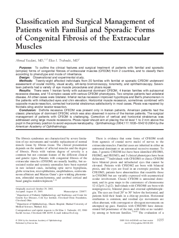 (PDF) Classification and surgical management of patients with familial ...