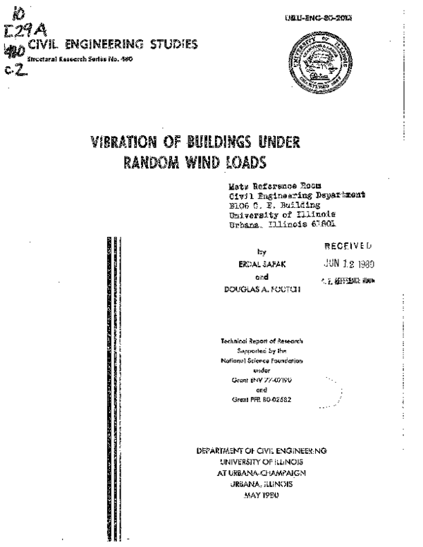 (PDF) Vibration of buildings under random wind loads