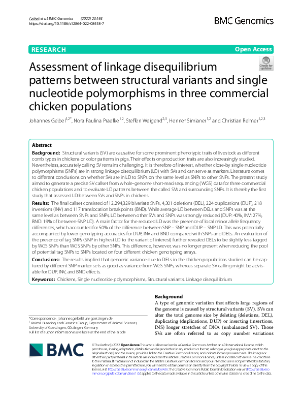 Pdf Assessment Of Linkage Disequilibrium Patterns Between Structural Variants And Single