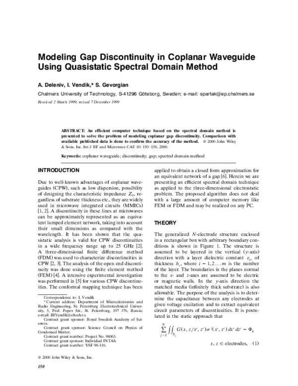 (PDF) Modeling gap discontinuity in coplanar waveguide using ...