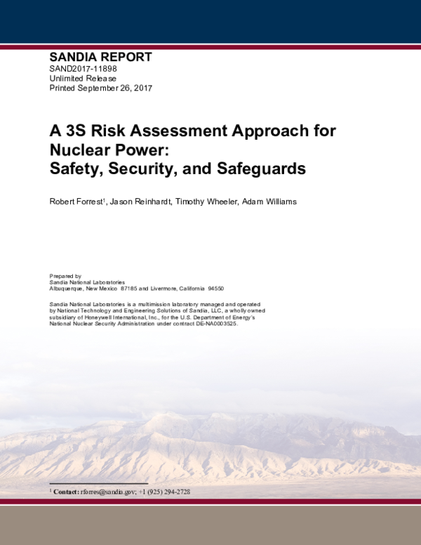 (PDF) A 3S Risk ?3SR? Assessment Approach for Nuclear Power: Safety ...