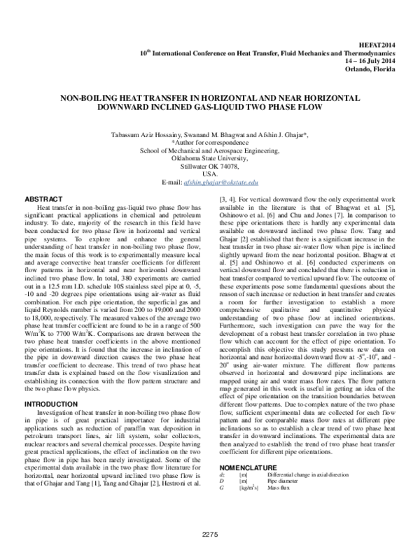 (PDF) Non-boiling heat transfer in horizontal and near horizontal ...
