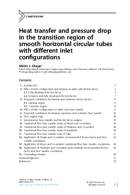(PDF) Heat transfer and pressure drop in the transition region of ...
