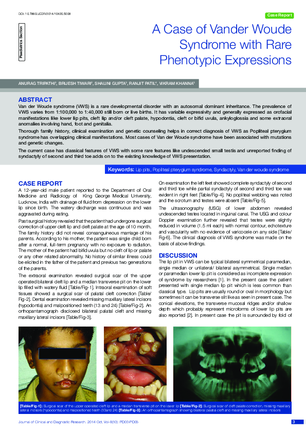 (PDF) A Case of Vander Woude Syndrome with Rare Phenotypic Expressions ...