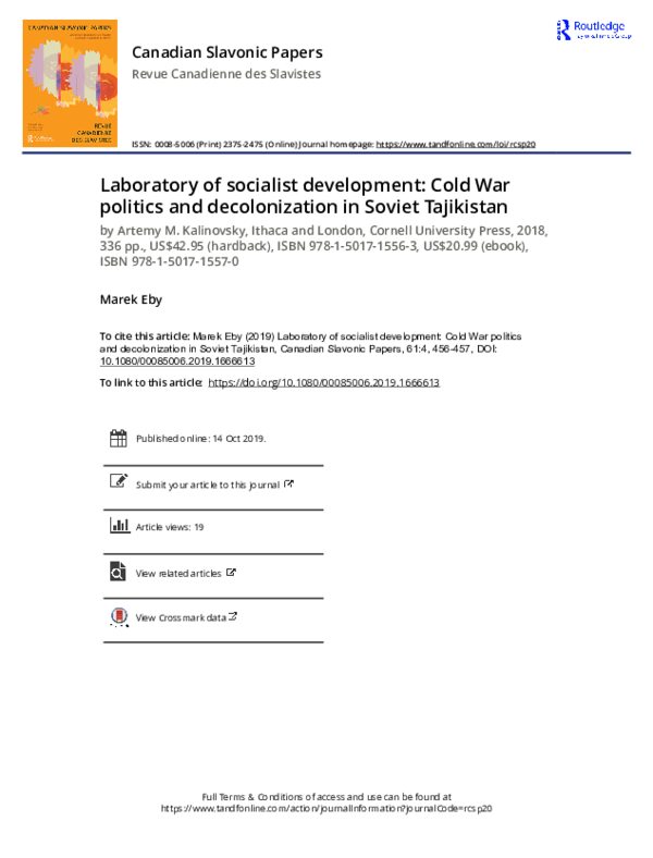 (PDF) A Laboratory of Socialist Development: Cold War Politics and ...