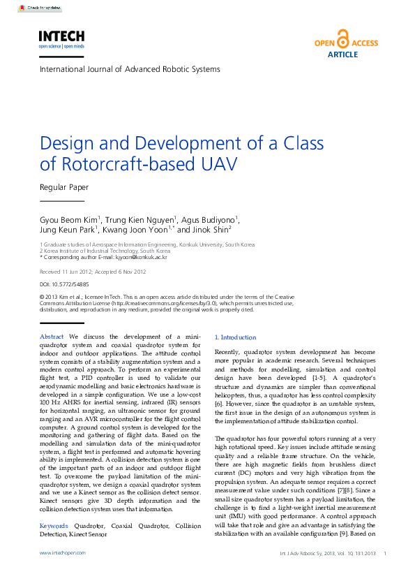 Pdf Design And Development Of A Class Of Rotorcraft Based Uav