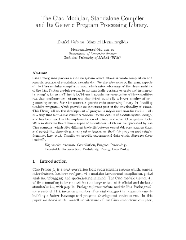 (PDF) The Ciao Module System: A New Module System for Prolog