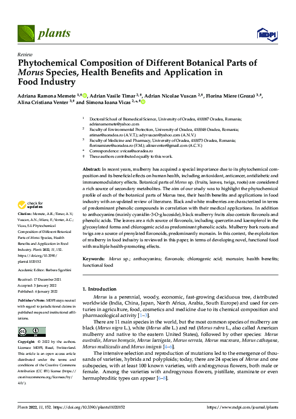 (PDF) Phytochemical Composition of Different Botanical Parts of Morus ...