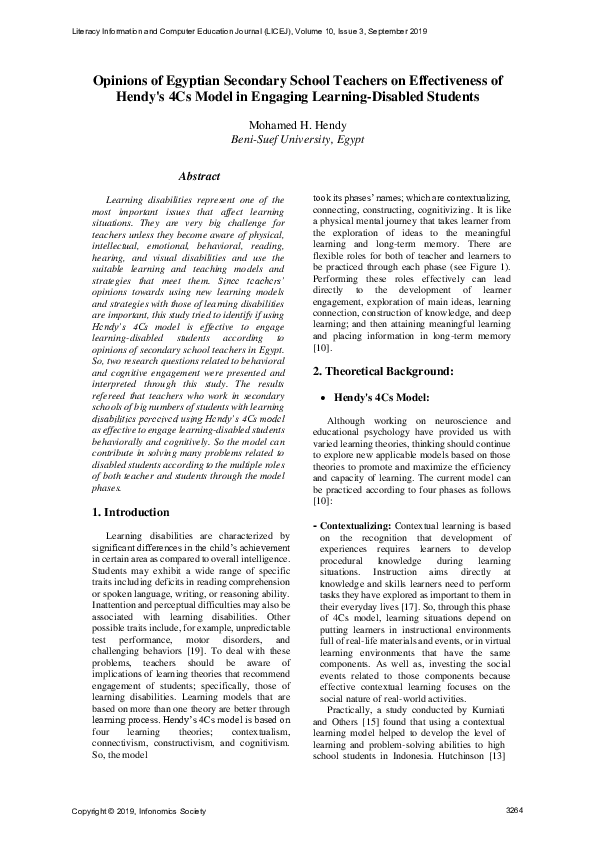(PDF) Opinions of Egyptian Secondary School Teachers on Effectiveness ...