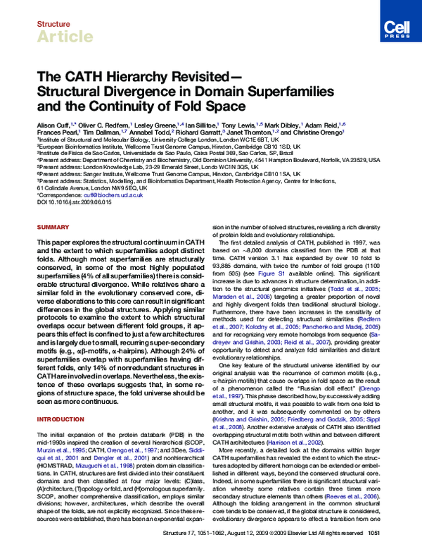 (PDF) The CATH Hierarchy Revisited—Structural Divergence in Domain ...