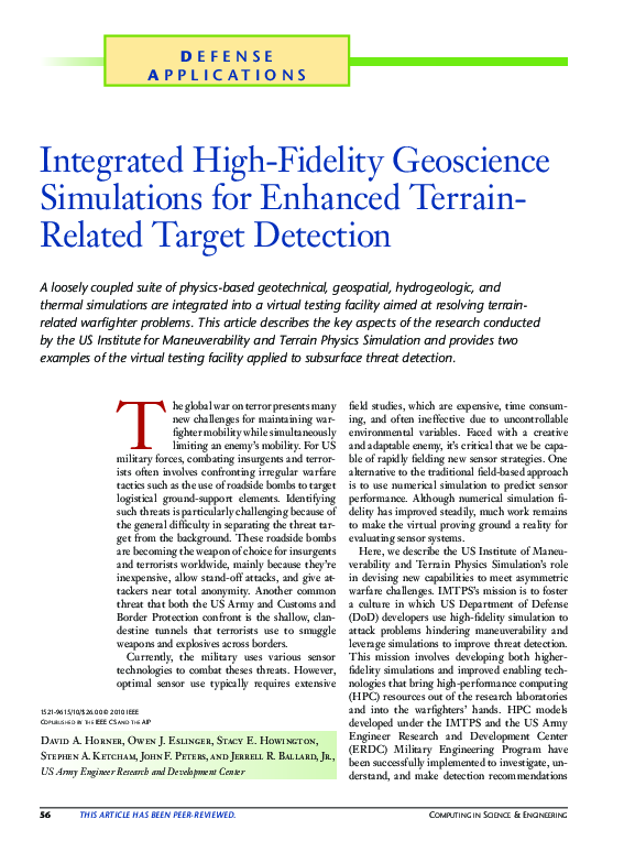 (PDF) Integrated High-Fidelity Geoscience Simulations for Enhanced Terrain-Related Target Detection
