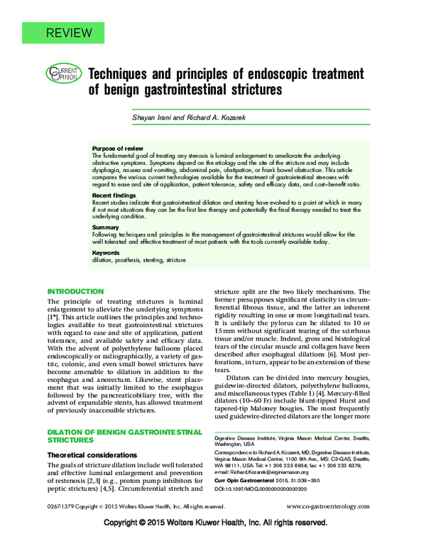 (PDF) Techniques and principles of endoscopic treatment of benign ...