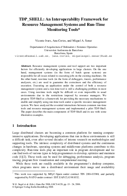 (PDF) TDP_SHELL: An Interoperability Framework for Resource Management Systems and Run-Time ...