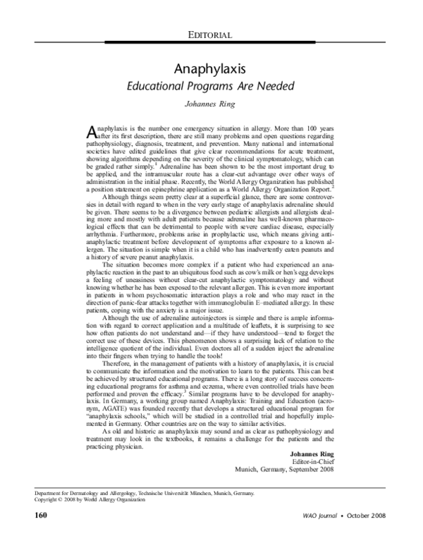 (PDF) Anaphylaxis