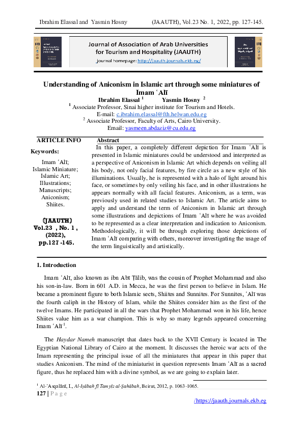 (PDF) Understanding of Aniconism in Islamic art through some miniatures ...
