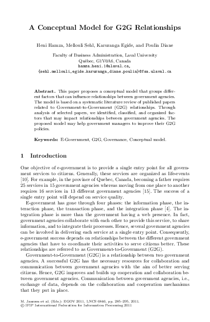 (PDF) A Conceptual Model for G2G Relationships