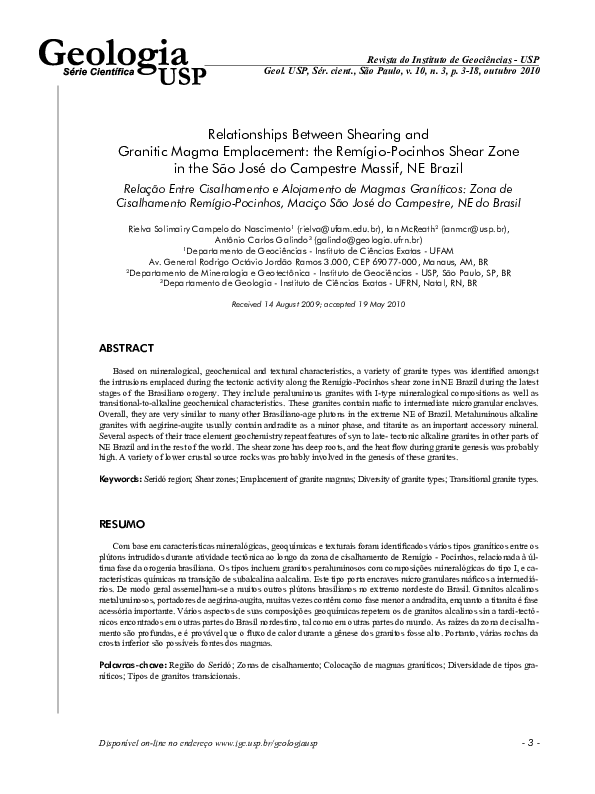 (PDF) Relationships between shearing and granitic magma emplacement ...