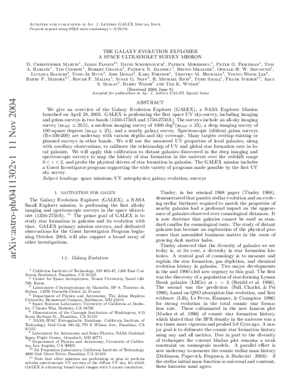 (PDF) Galaxy Evolution Explorer