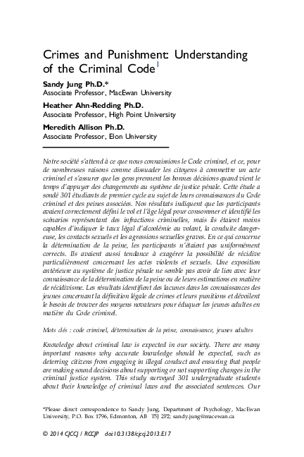 (PDF) Crimes and Punishment: Understanding of the Criminal Code