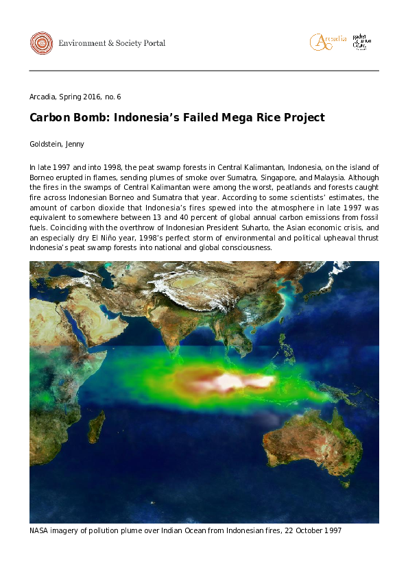 (PDF) Carbon Bomb: Indonesia's Failed Mega Rice Project