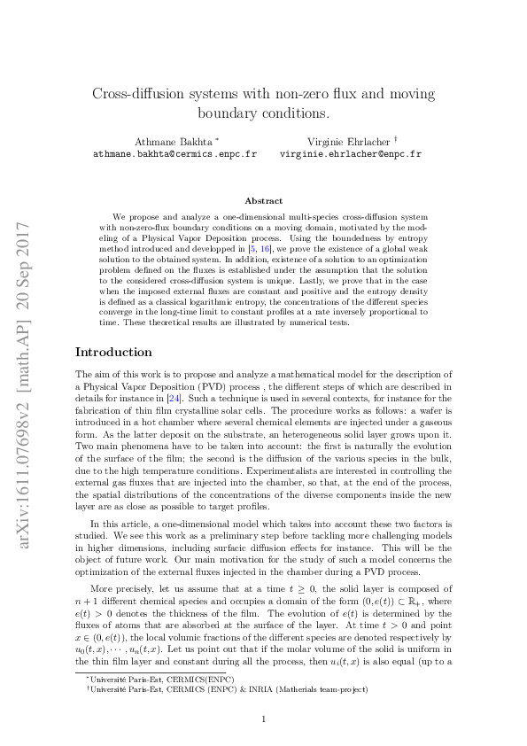 (PDF) Cross-diffusion systems with non-zero-flux boundary conditions on a moving domain
