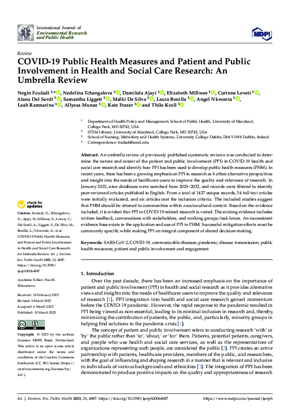 (PDF) COVID-19 Public Health Measures and Patient and Public ...