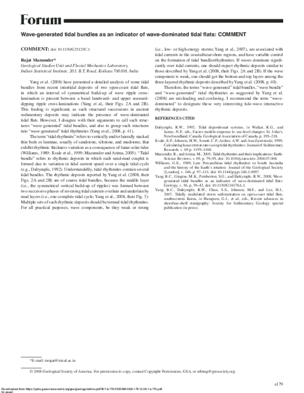 (PDF) Wave-generated tidal bundles as an indicator of wave-dominated ...