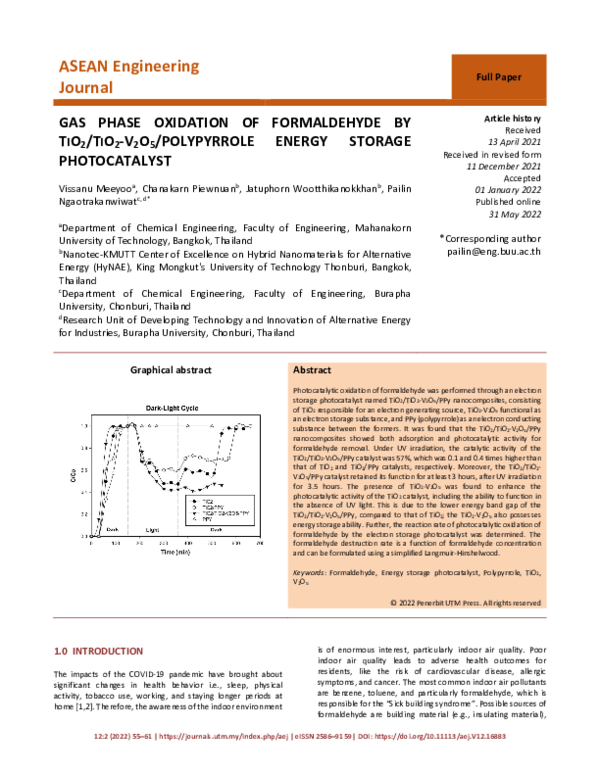 (PDF) Gas Phase Oxidation of Formaldehyde by TIO2/TIO2-V2O5/POLYPYRROLE ...