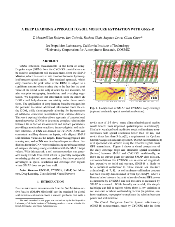 (PDF) A Deep Learning Approach to Soil Moisture Estimation with GNSS-R