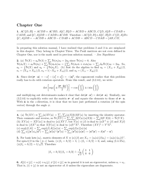 (PDF) Quantum mechanics_manual solution-J.J Sakurai