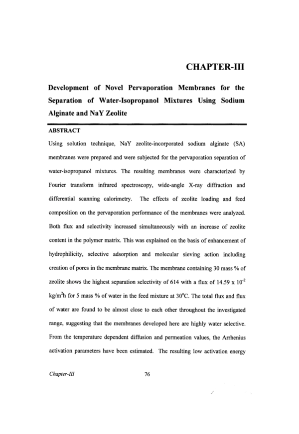(PDF) Development of novel pervaporation membranes for the separation of water–isopropanol ...