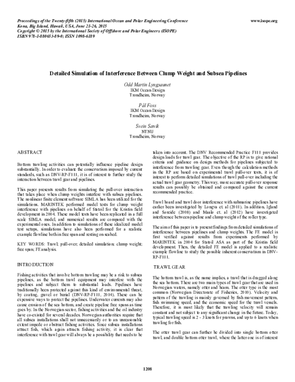 (PDF) Detailed Simulation of Interference Between Clump Weight and ...