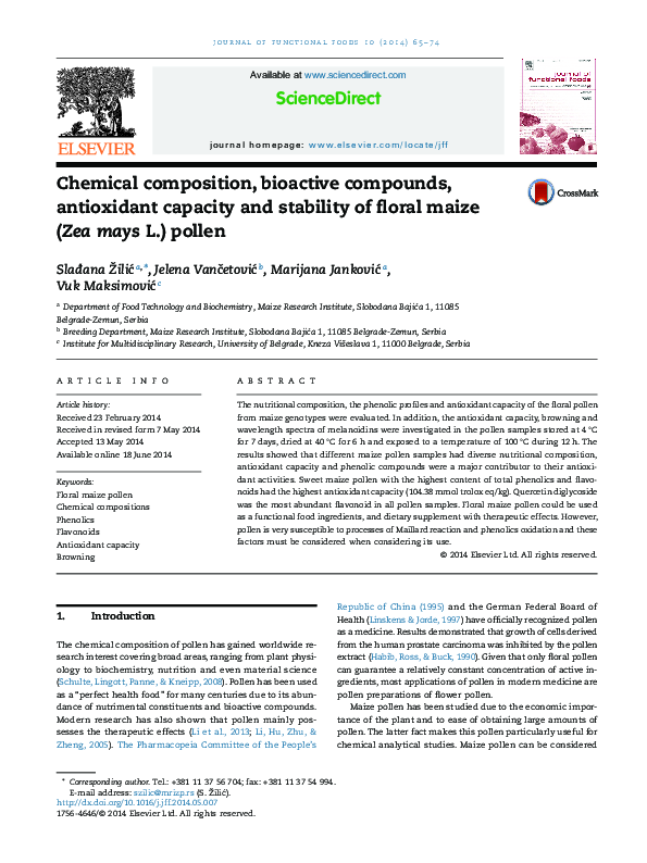 (PDF) Chemical composition, bioactive compounds, antioxidant capacity ...