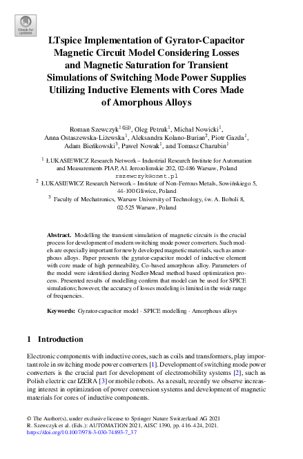 Ltspice Implementation Of Gyrator Capacitor Magnetic Circuit Model