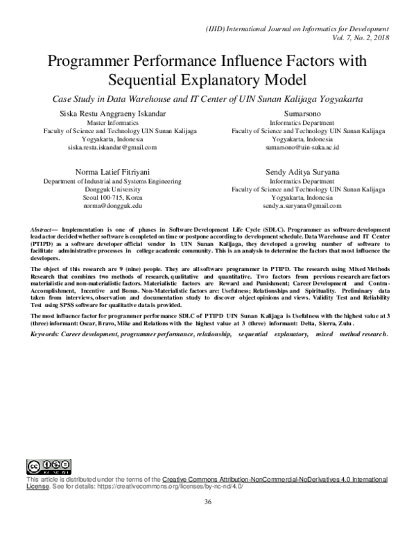 (PDF) Programmer Performance Influence Factors with Sequential ...